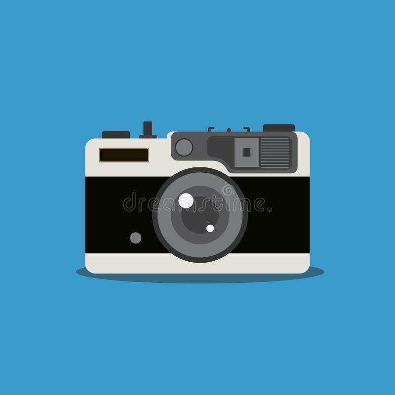 Vintage Analogue Camera Flat Design Vector Illustration. Analog Camera ...
