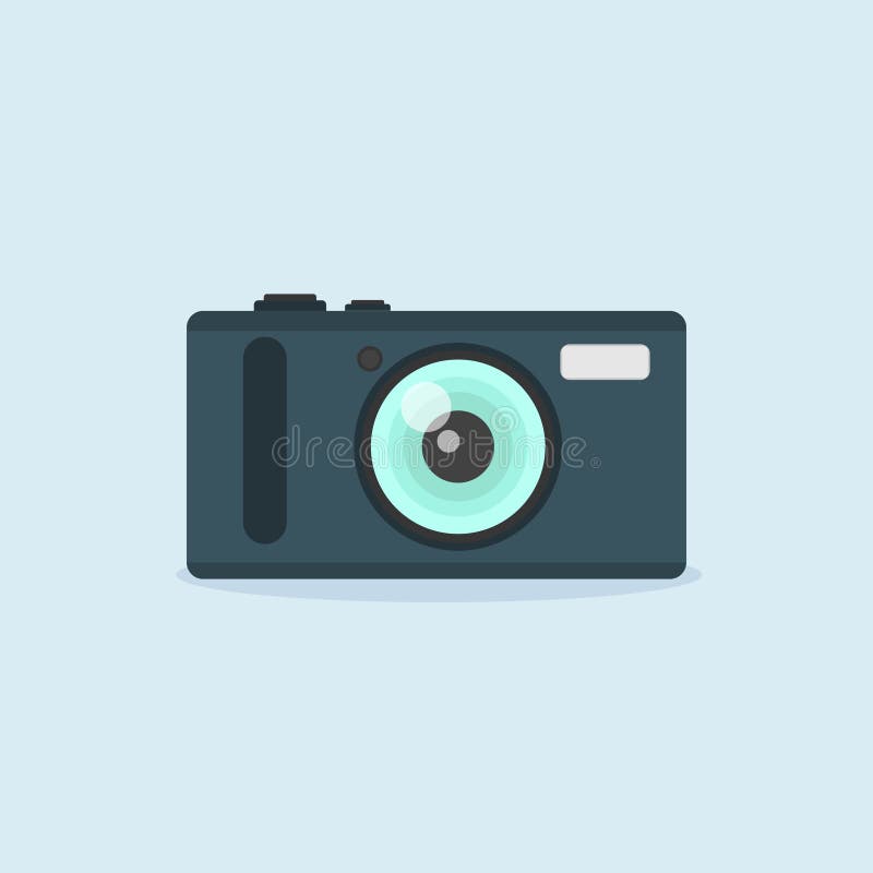 Vintage Analogue Camera Flat Design Vector Illustration. Analog Camera ...