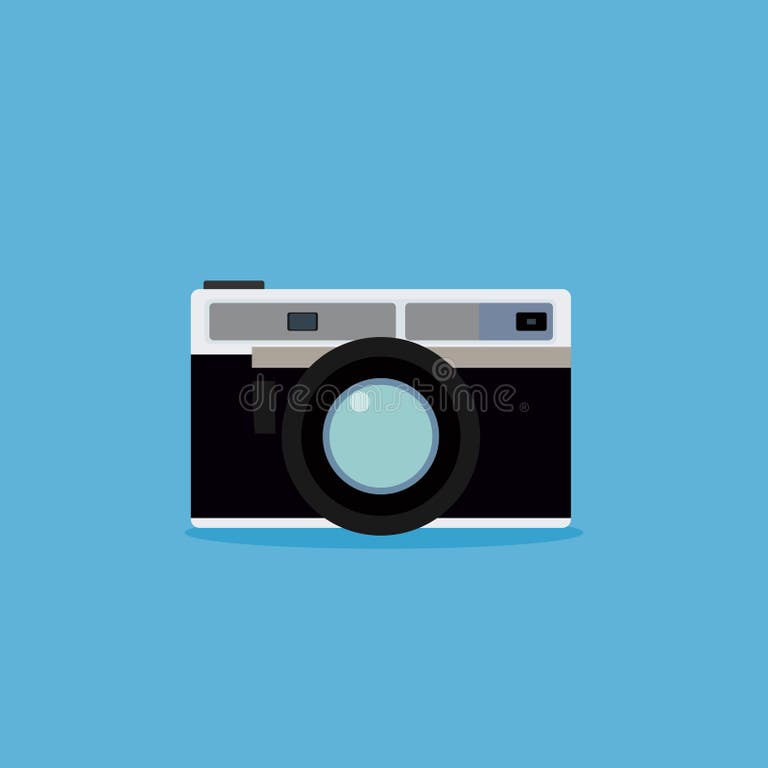 Vintage Analogue Camera Flat Design Vector Illustration. Analog Camera ...