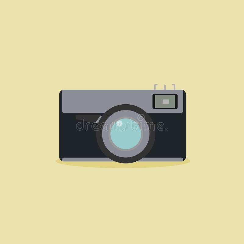 Vintage Analogue Camera Flat Design Vector Illustration. Analog Camera ...
