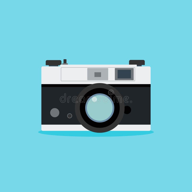 Vintage Analogue Camera Flat Design Vector Illustration. Analog Camera ...