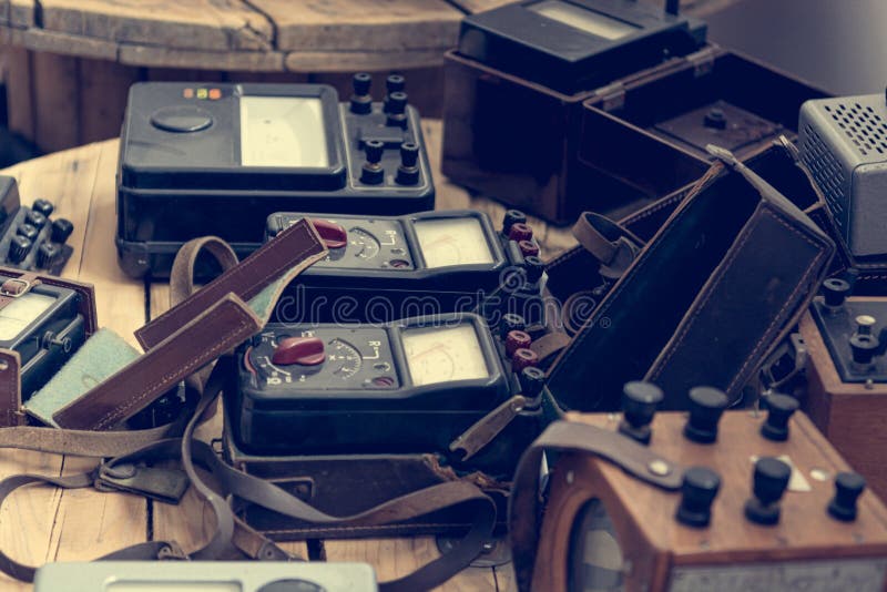 Vintage Analogue Measuring Devices on Display at Local Museaum ...