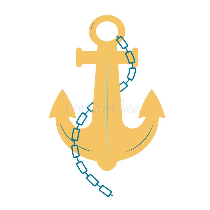 Vintage anchor with chain. stock vector. Illustration of harbor - 244957219