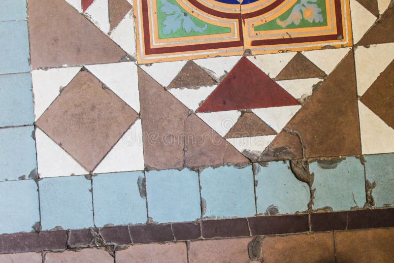 Ancient Tile Floor Detail Backdrop Stock Image - Image of antique ...