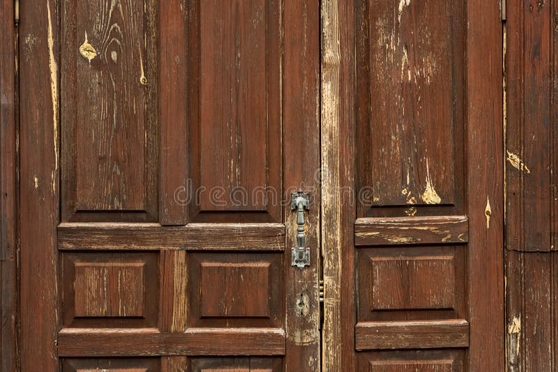 Vintage Old Wooden Door. Ancient Wooden Door. Stock Photo - Image of ...