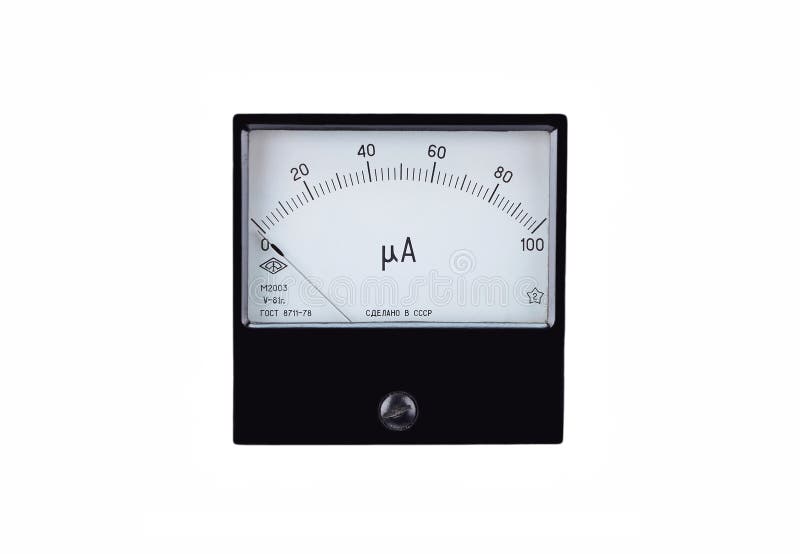 Vintage Antique Amperemeter Stock Photo - Image of industry, indication ...