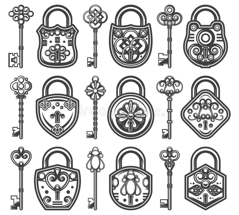 Vintage Padlocks Stock Illustrations – 152 Vintage Padlocks Stock ...