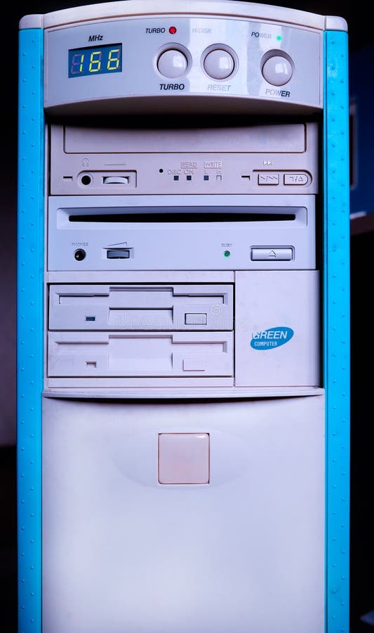 Vintage Aqua Midi Tower Computer Backdrop Stock Image - Image of ...
