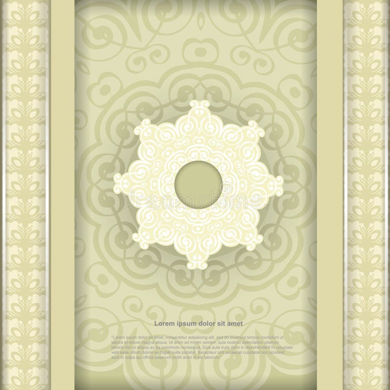 Vintage Arabesque Pattern Background with Circle Frame Stock Vector ...