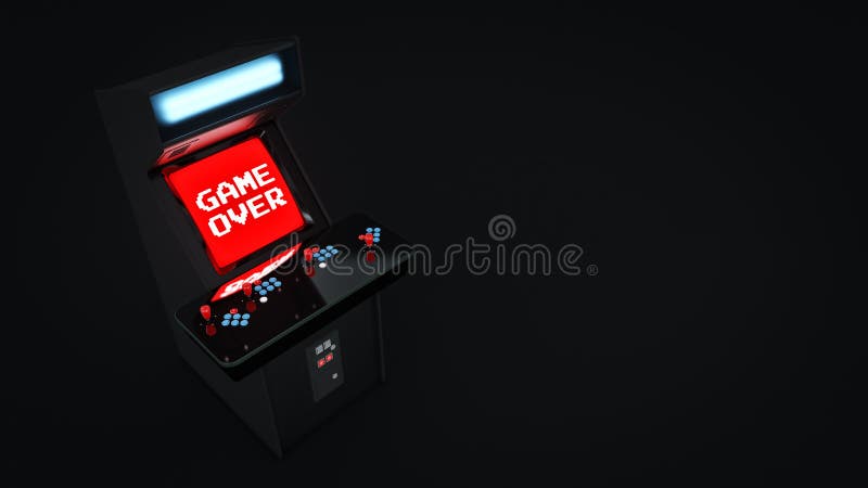 Vintage Arcade Game Machine Concept Game Over. Stock Illustration ...