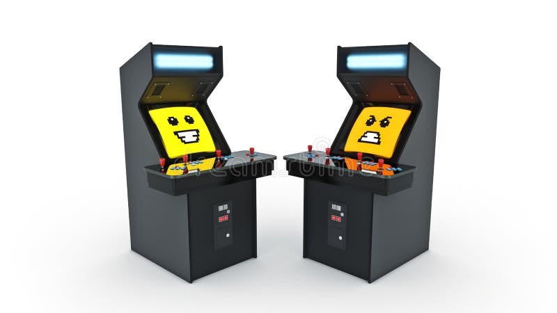 Vintage Arcade Game Machine. Stock Illustration - Illustration of ...