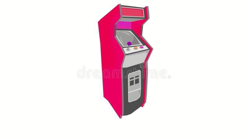 Retro Arcade Machine with Bright Pink Exterior Stock Video - Video of ...