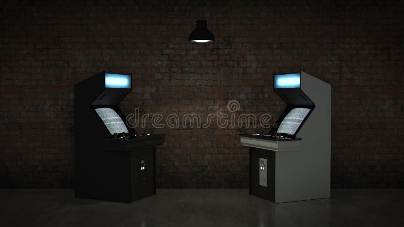 Vintage Arcade Game Machine Stock Illustration - Illustration of ...