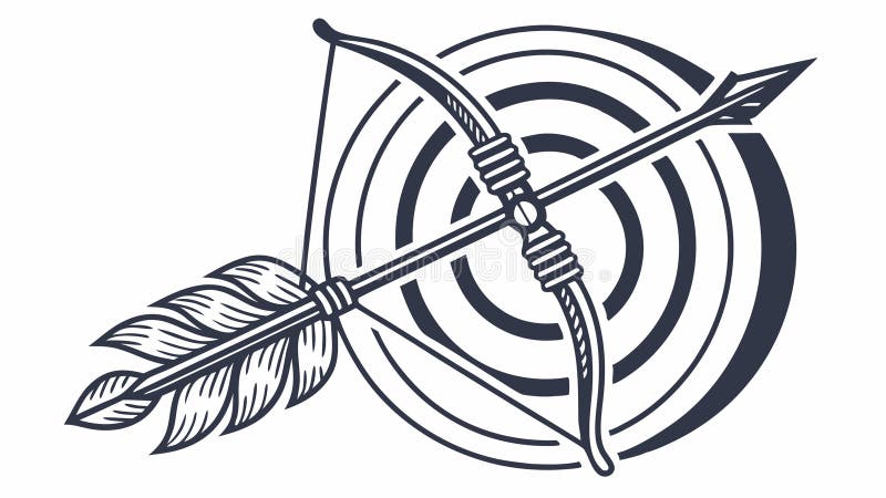 Vintage Archery Icon with a Bow, Arrows, and a Target Logo. Vector ...