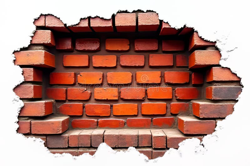 Vintage Architectural Design Torn Paper Reveals a Striking Brick Wall ...