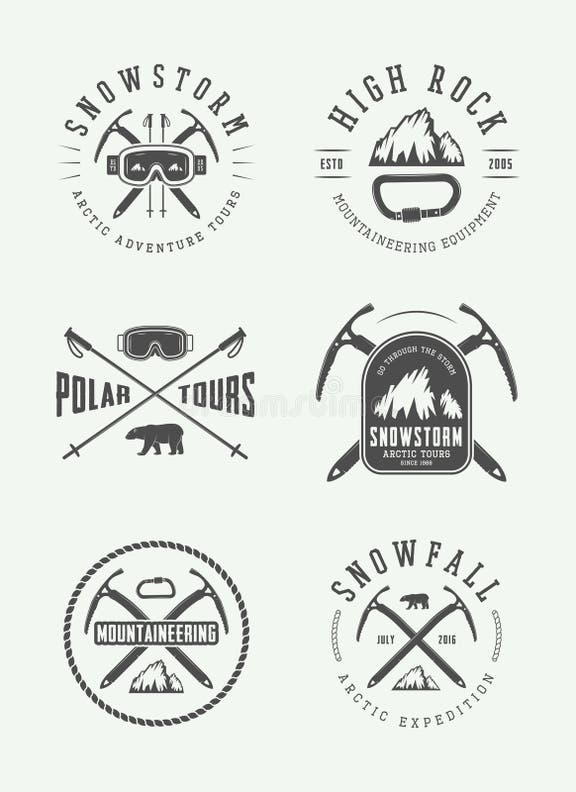 Vintage Arctic Mountaineering Logos, Badges, Emblems Stock Vector ...
