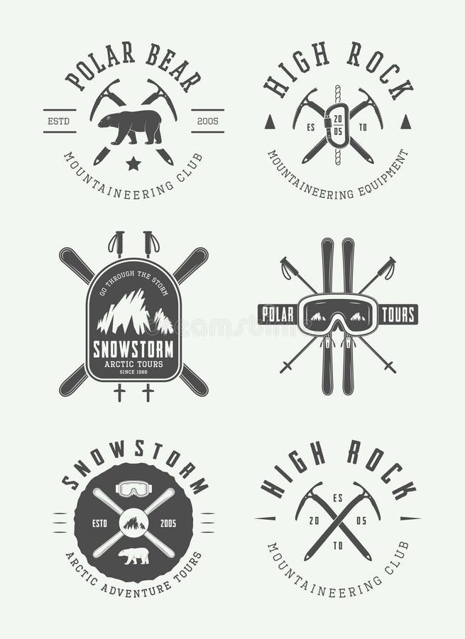 Vintage Arctic Mountaineering Logos, Badges, Emblems Stock Vector ...