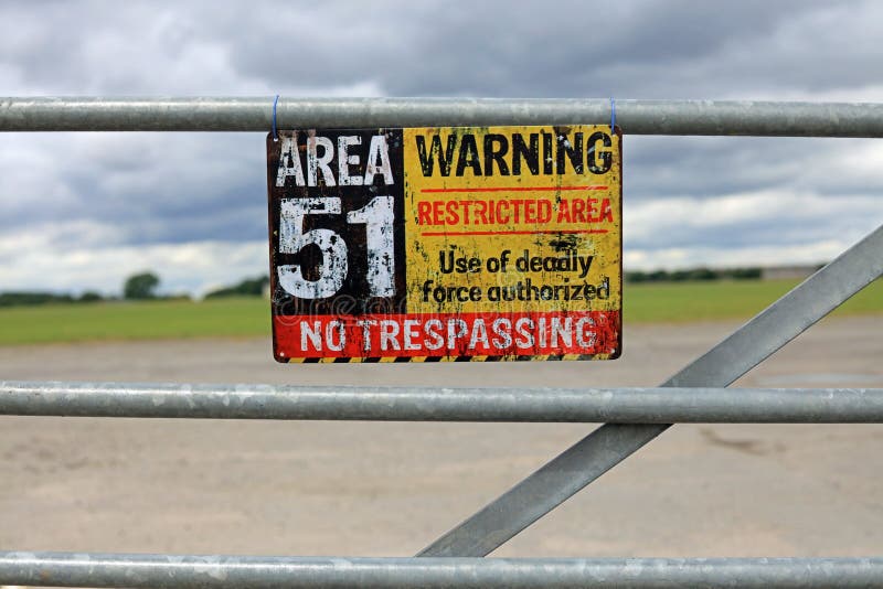 A Vintage Area 51 Sign stock image. Image of facility - 185814471