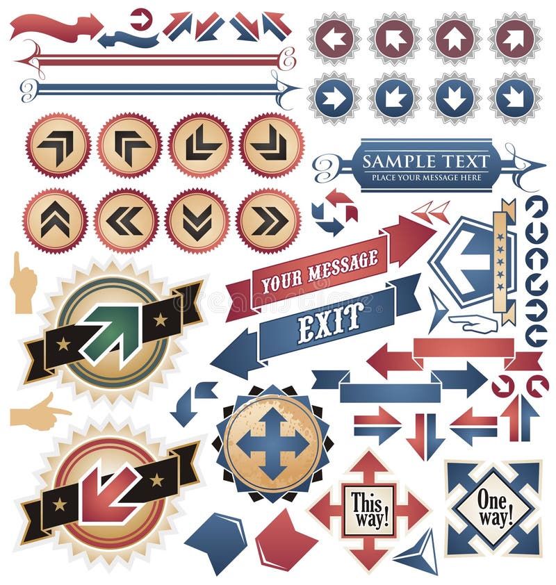 Vintage arrows stock vector. Illustration of design, hand - 27045726