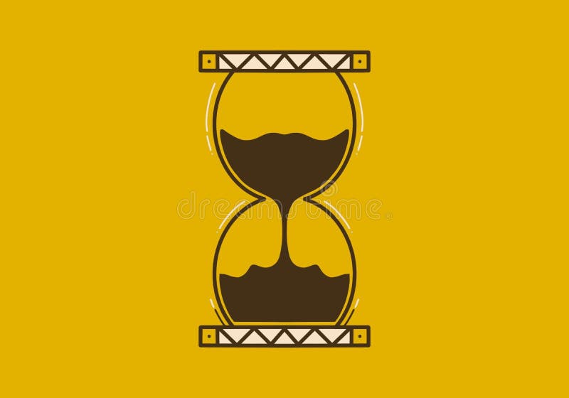 Vintage Art Illustration of the Vintage Hourglass Stock Vector ...