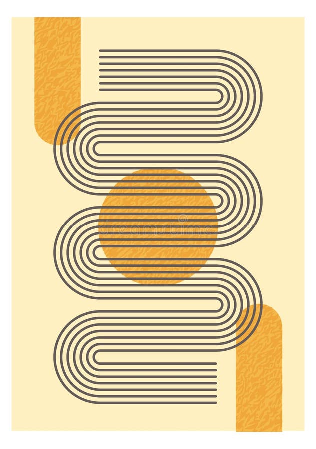 Vintage Art Poster. Geometric Modern Shape Composition Stock Vector ...