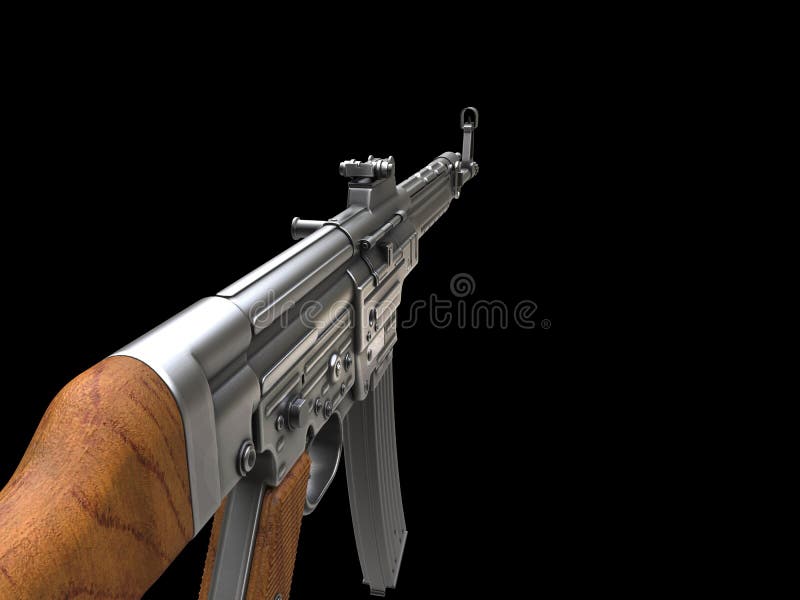 Vintage Assault Rifle - Side Front View Stock Illustration ...