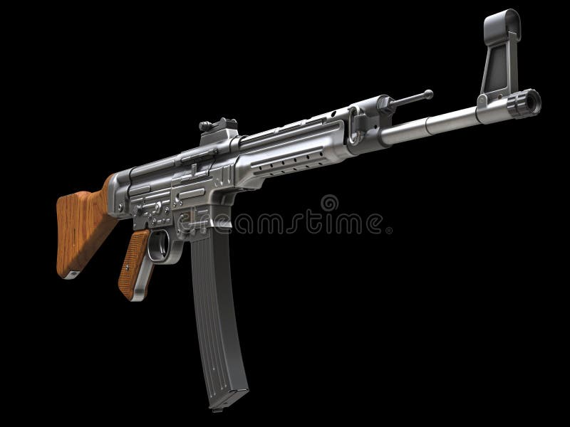 Vintage Assault Rifle - Side Front View Stock Illustration ...