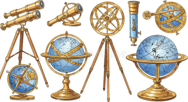 Vintage Scientific Instruments Stock Illustration - Illustration of ...