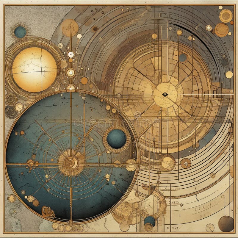 Vintage astronomy map stock illustration. Illustration of astrological ...