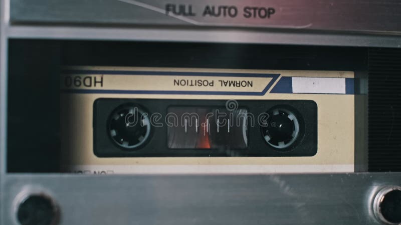 Retro Tape Deck Playing Audio Cassette Stock Video - Video of player, spool: 366874011