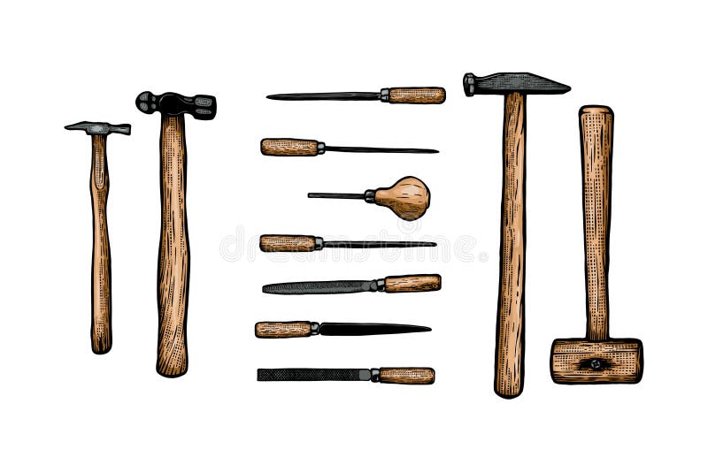 Collection of Woodworking Tools, Craftsmanship and Handwork - Hand ...