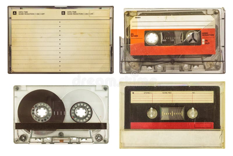 Vintage Audio Compact Cassettes in Front of Seventies Retro Wallpaper ...