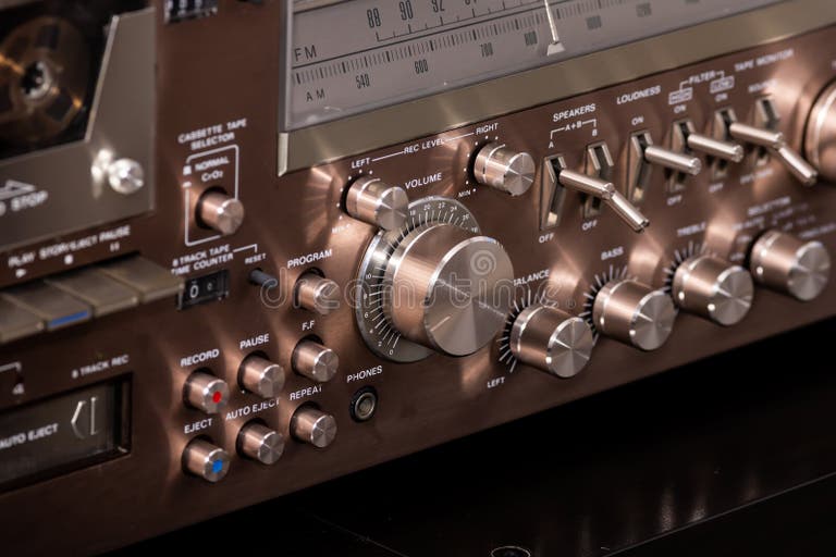 Vintage Audio Stereo Gear Setup Copper Front Panel with Multiple ...