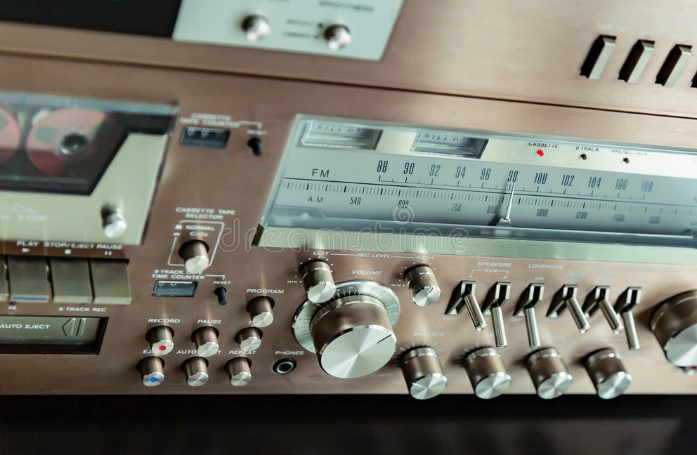 Vintage Audio Stereo Gear Setup Copper Front Panel with Multiple ...