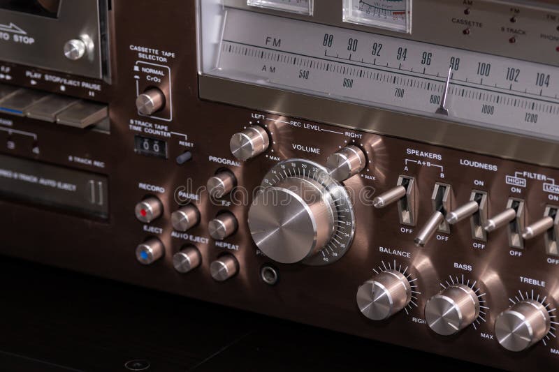 Vintage Audio Stereo Gear Setup Copper Front Panel with Multiple ...