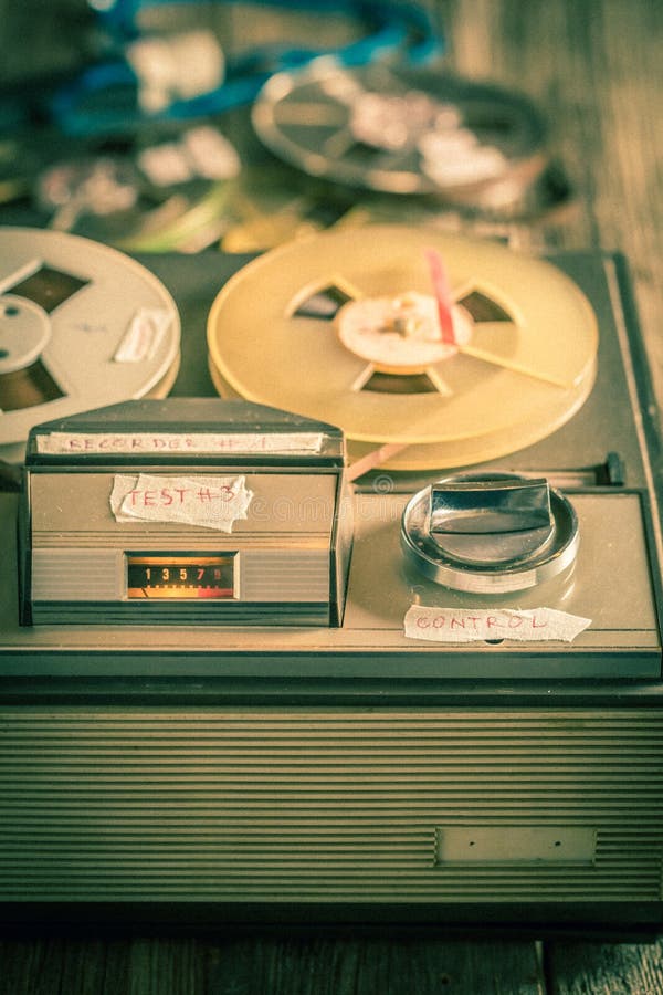Vintage Audio Tape Recorder with a Few Rolls of Tape Stock Photo ...