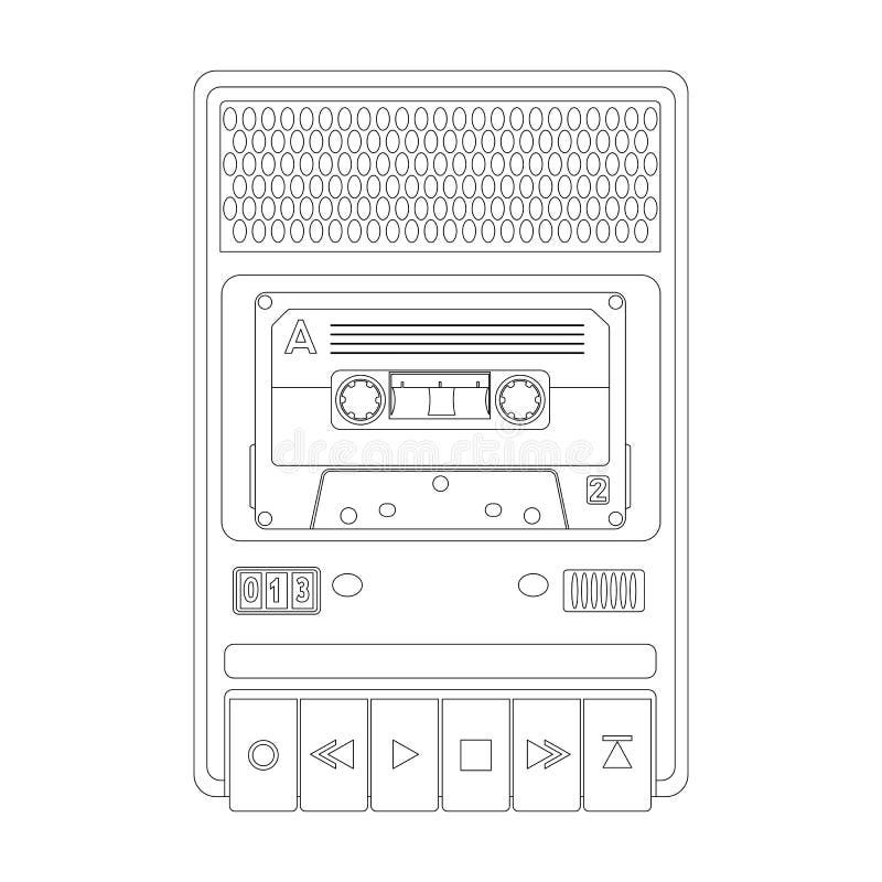 Vintage Audio Tape Recorder Vector Illustration Stock Vector ...