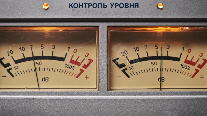 Vintage Audio VU Meter with Backlit Analog Scale Stock Footage - Video ...