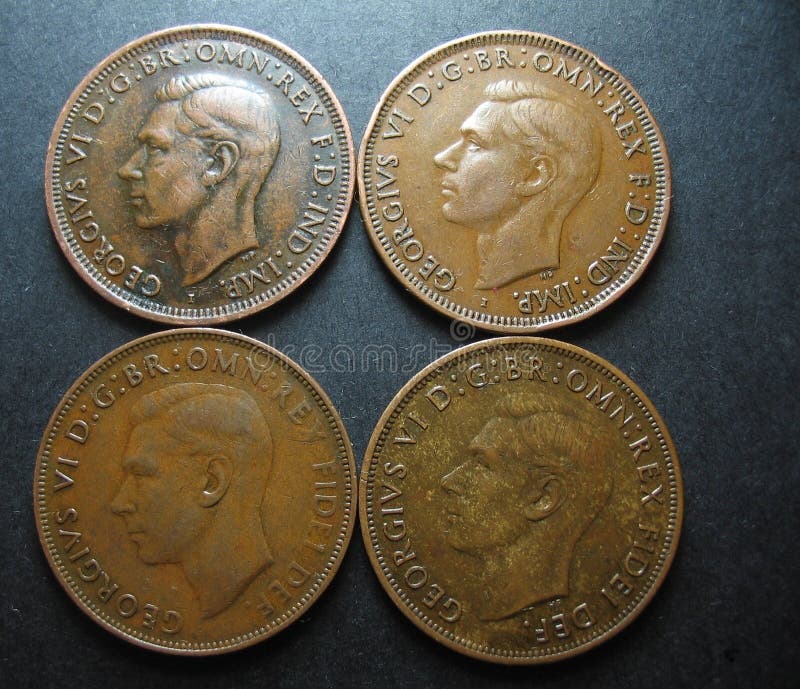 Vintage Australian One Penny Copper Coin. Stock Photo - Image of ...