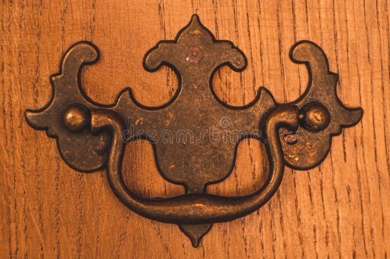 Vintage Authentic Brass Vintage Handle Homemade Oak Wood Box Stock ...