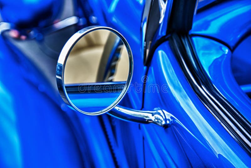 Vintage Auto Outside Rear-View Mirror Stock Photo - Image of vintage ...