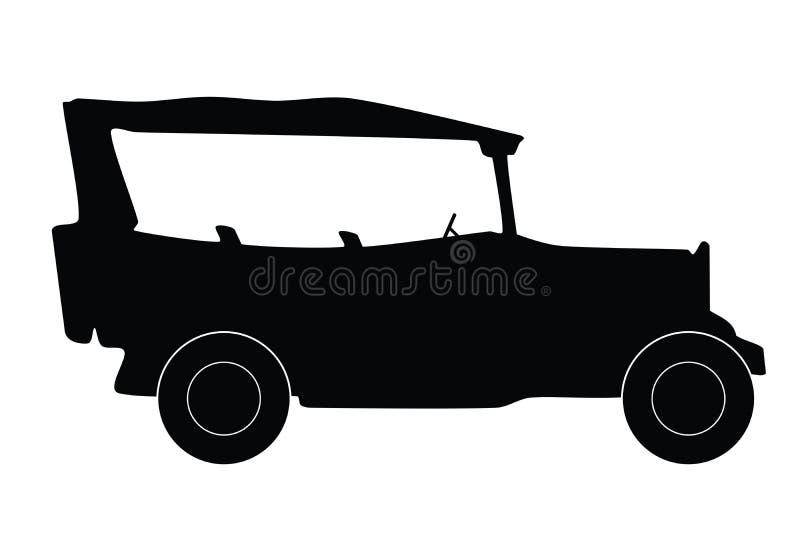 Vintage Automobile Silhouette Vector Illustration Stock Vector ...