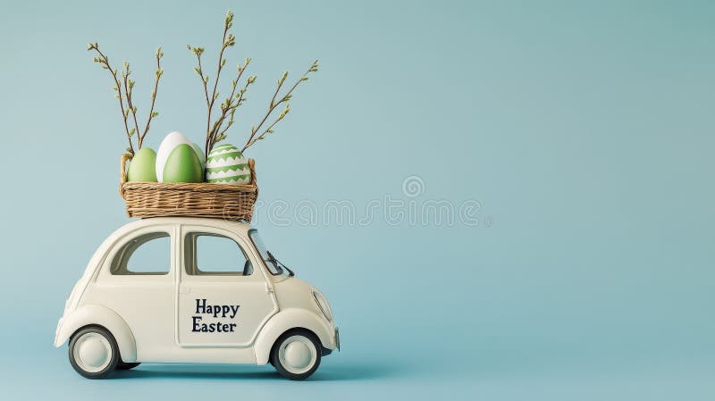 A Vintage Automobile is Transporting an Easter Egg on Its Rooftop ...