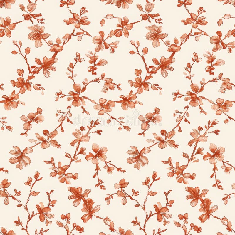 Vintage Autumn Floral Pattern: Elegant Rustic Blossom Illustration ...