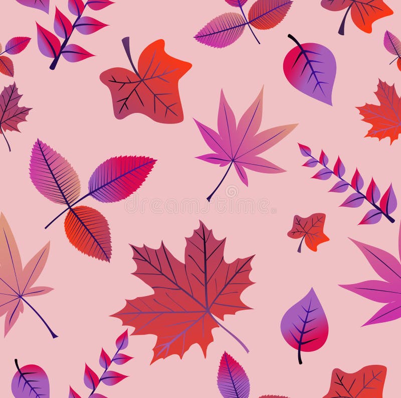 Vintage Autumn Leaves Seamless Pattern Background Stock Vector