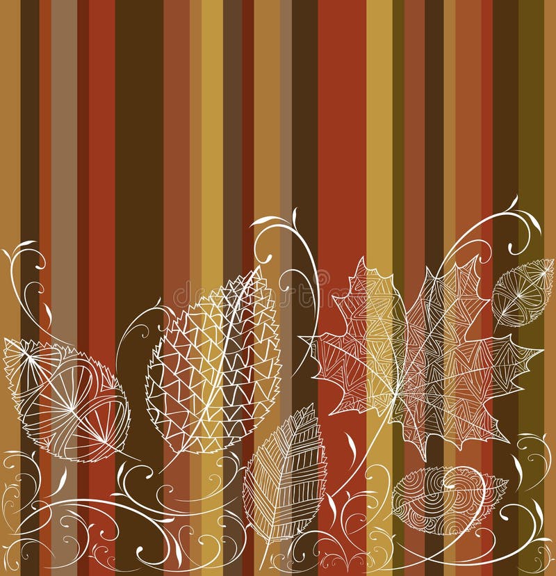 Vintage Autumn Leaves Seamless Pattern Background Stock Vector