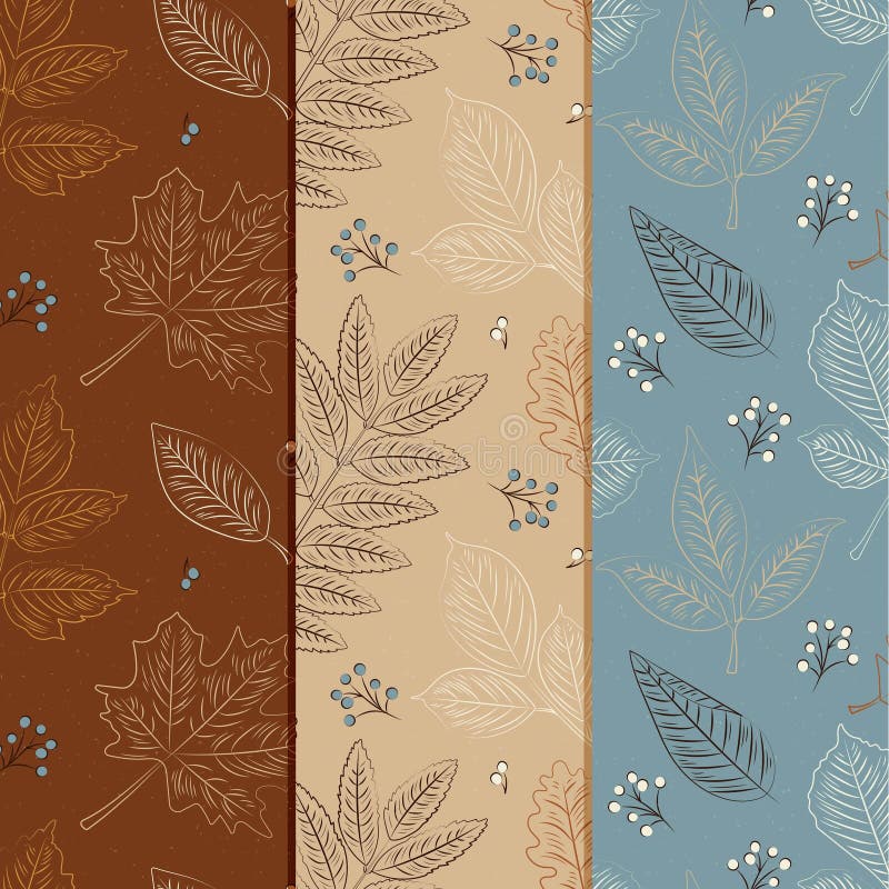 Vintage Autumn Pattern Collection Vector Design Stock Vector ...