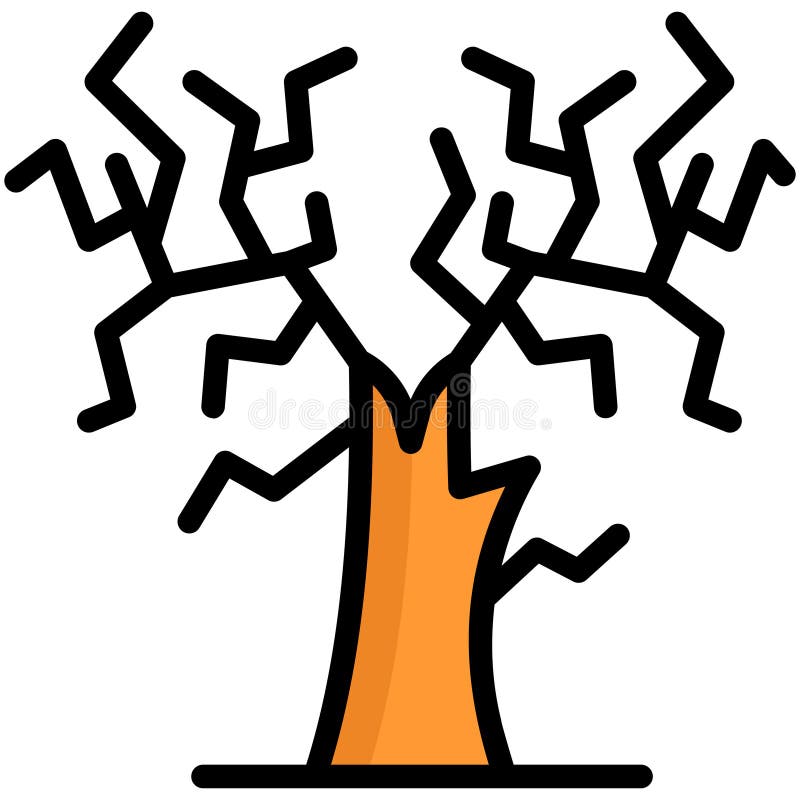 Vintage, Autumn Tree Vector Color Line Stock Vector - Illustration of ...