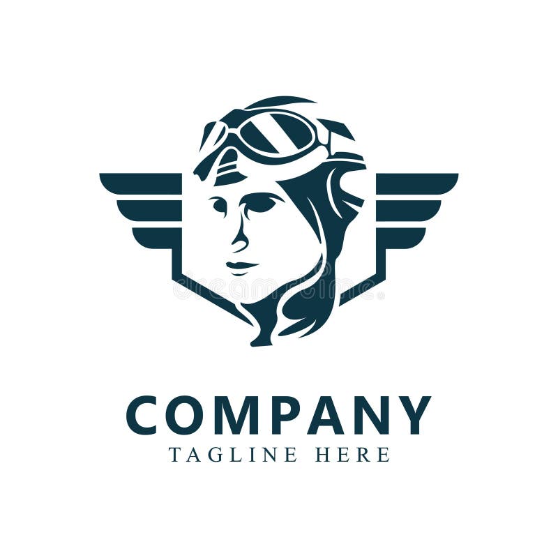 Vintage Aviator on Logo Badge Design Stock Vector - Illustration of ...