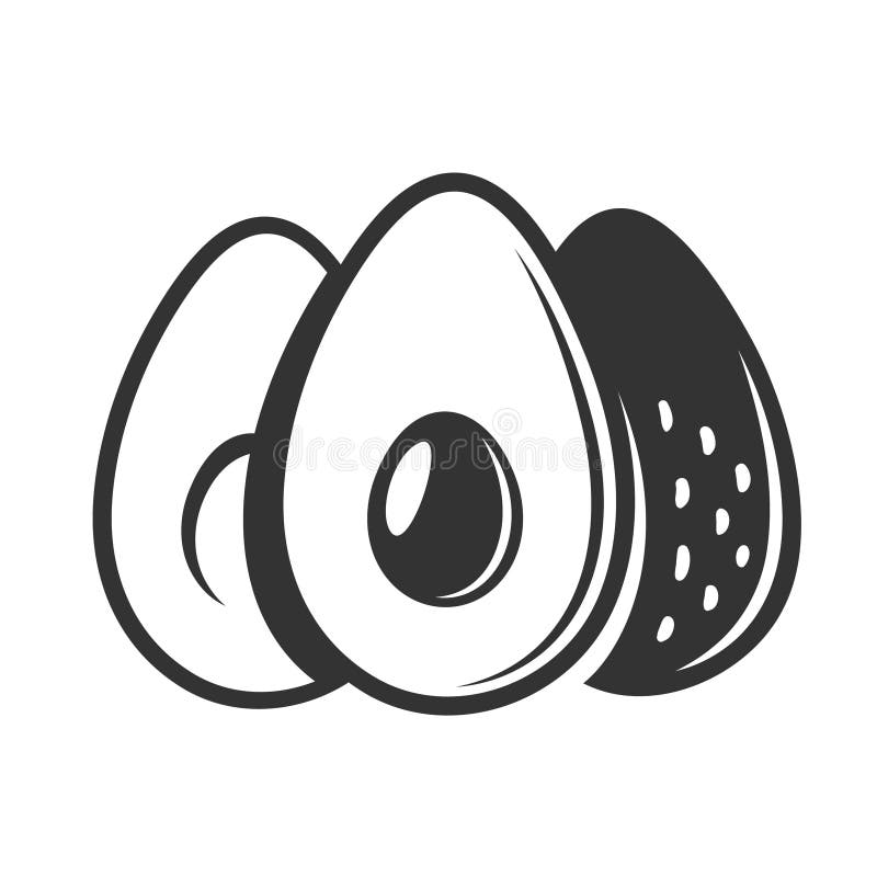 Set of Vintage Avocado Icons Isolated on White Background Stock Vector ...